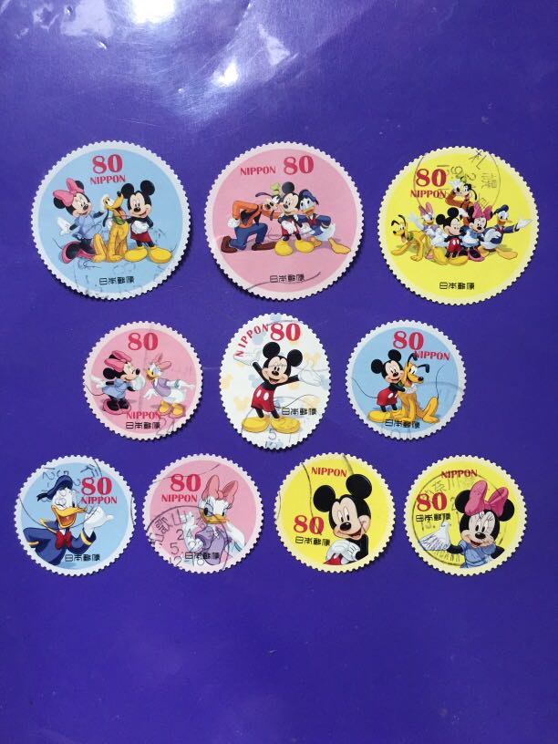 Full set of 10 pcs of Japan Nippon Used Stamp Set Mickey Mouse 2012 ...