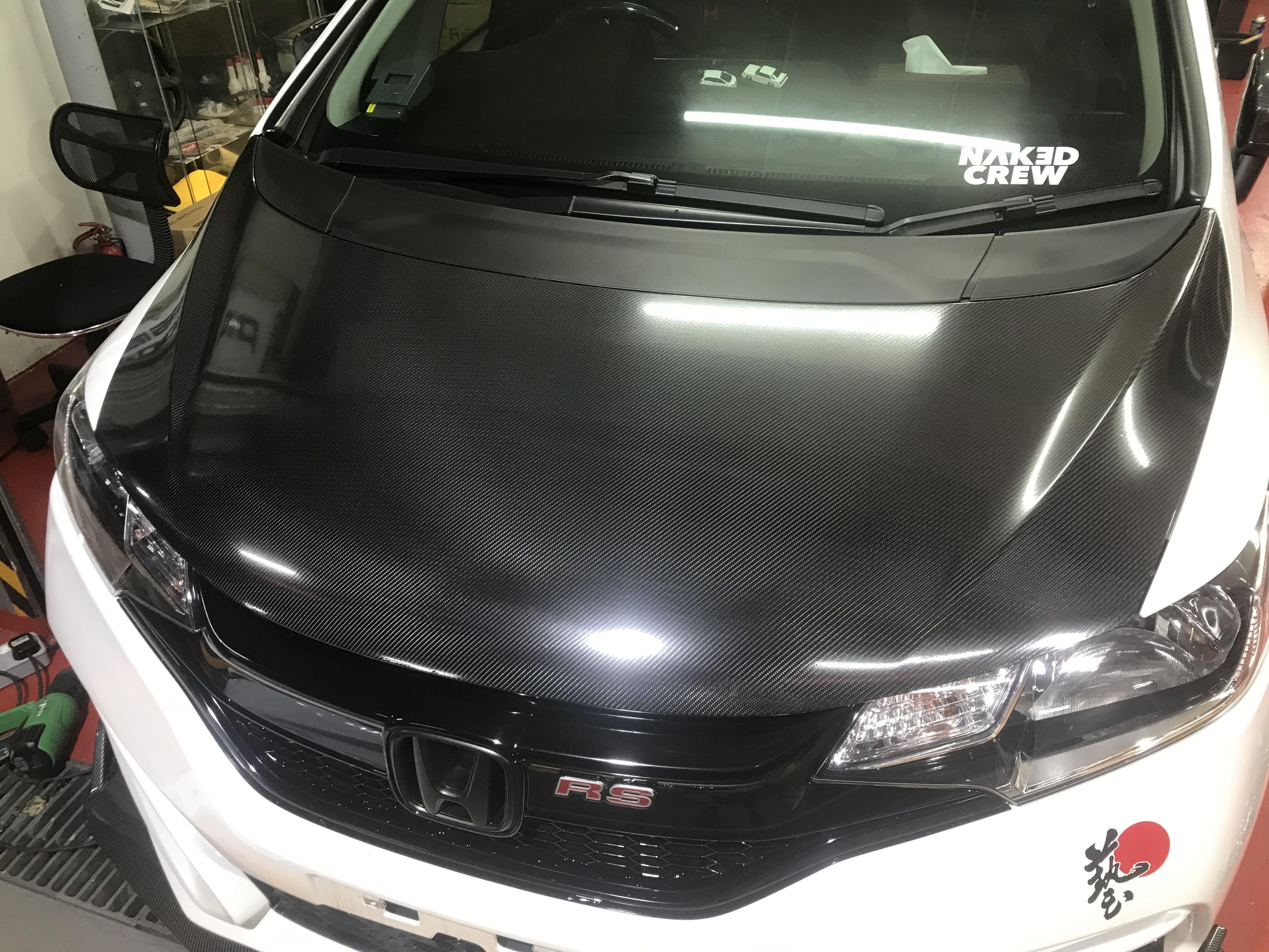 Honda Fit GK bonnet wrap 6D Carbon fiber!, Car Accessories, Accessories ...