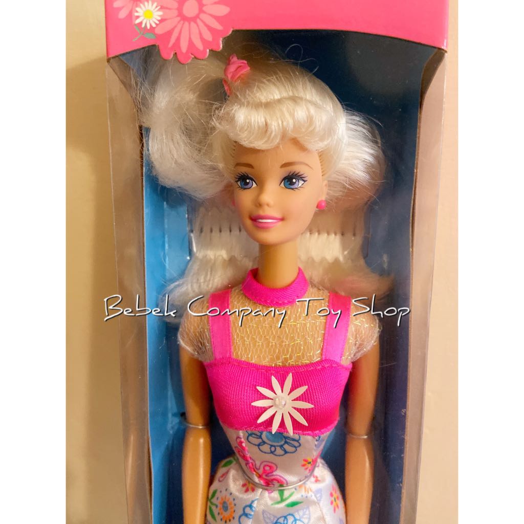 Mattel 1996年 flower fun Barbie 絕版 古董 芭比娃娃 全新未拆 盒裝 老芭比, 書籍、休閒與玩具, 玩具、公仔 ...