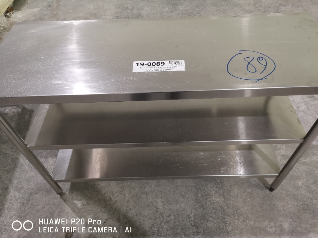 Stainless steel 3 tier working table, Furniture & Home Living ...