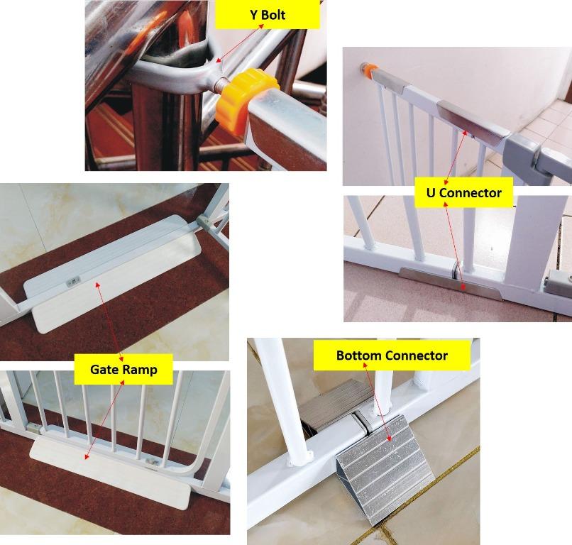 Auto Close Pressure Fit Safety Gate Rail Guard for Doorway Corridor ...