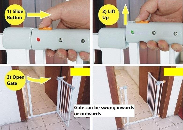 Auto Close Pressure Fit Safety Gate Rail Guard for Doorway Corridor ...
