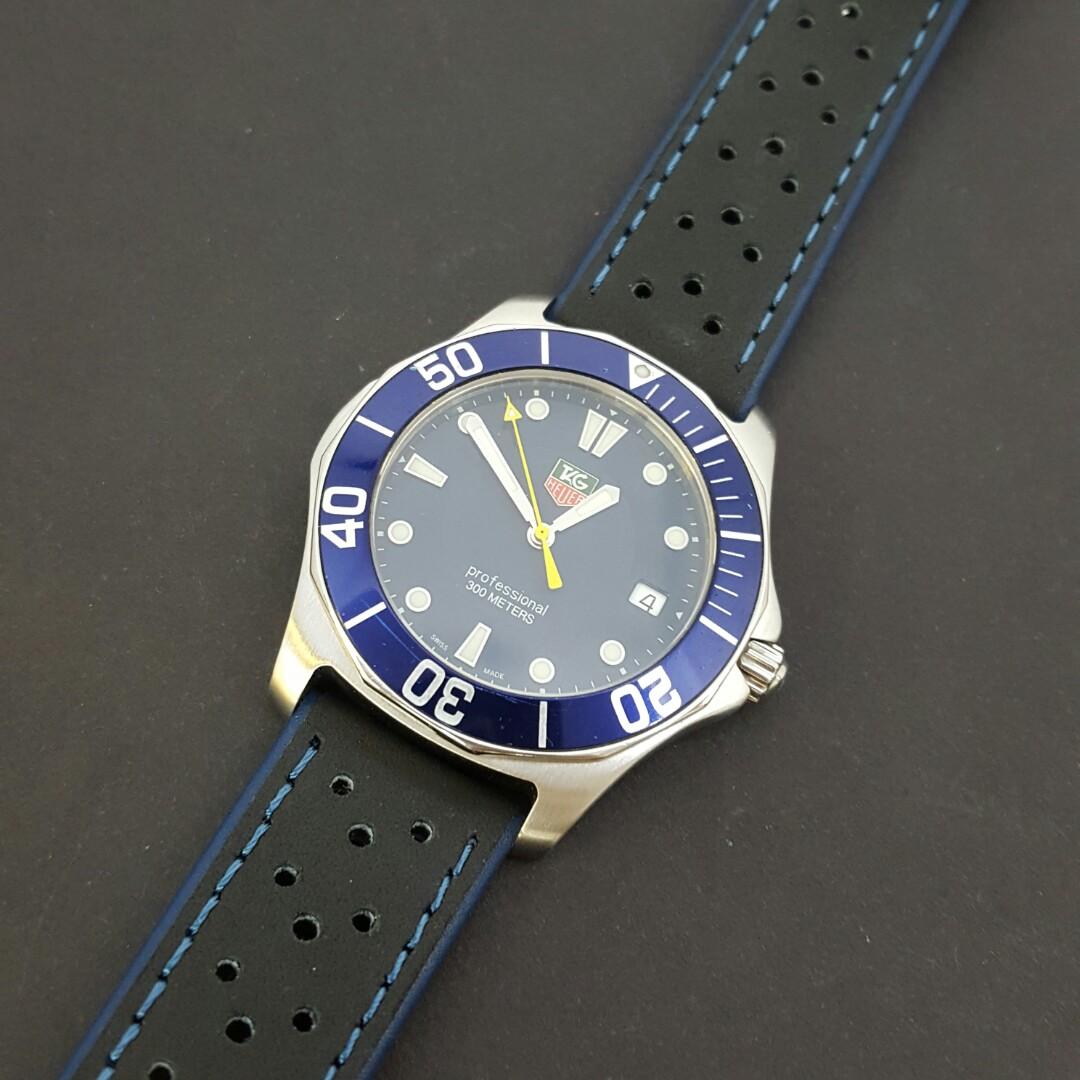 Blue Tag Heuer Professional Diver's Watch, Men's Fashion, Watches ...