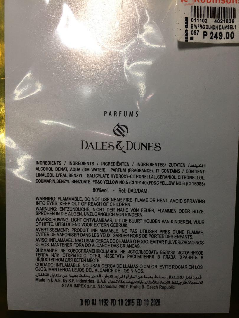 Dales&Dunes perfume Damsel 100mL eau de toilette with box, Beauty ...