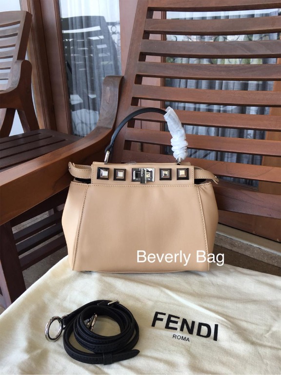 Jual Tas Bag Fendi Peek A Boo Beige LEATHER MIRROR QUALITY, Olshop ...