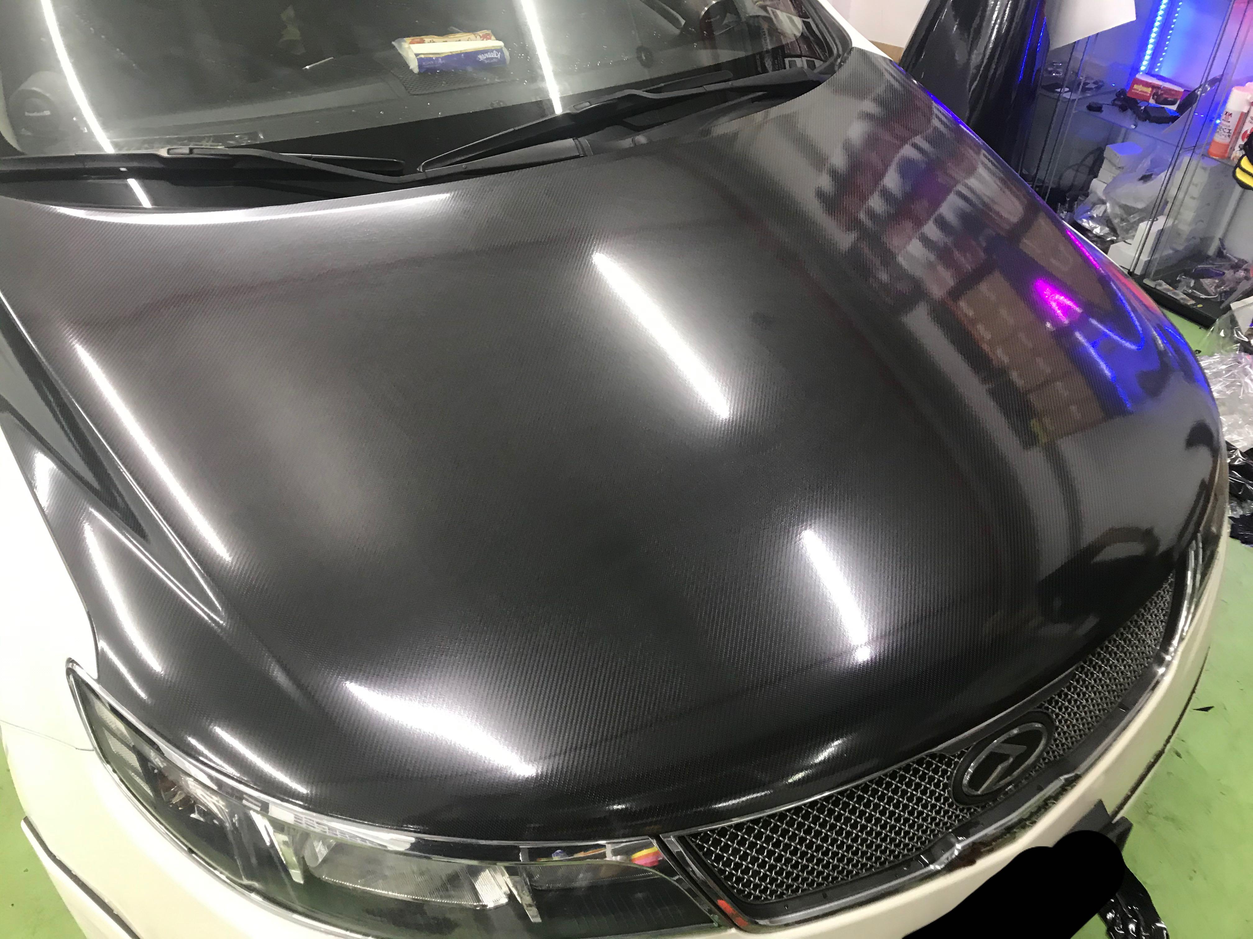 Kia Cerato Forte bonnet wrap 6D Carbon fiber, Car Accessories ...