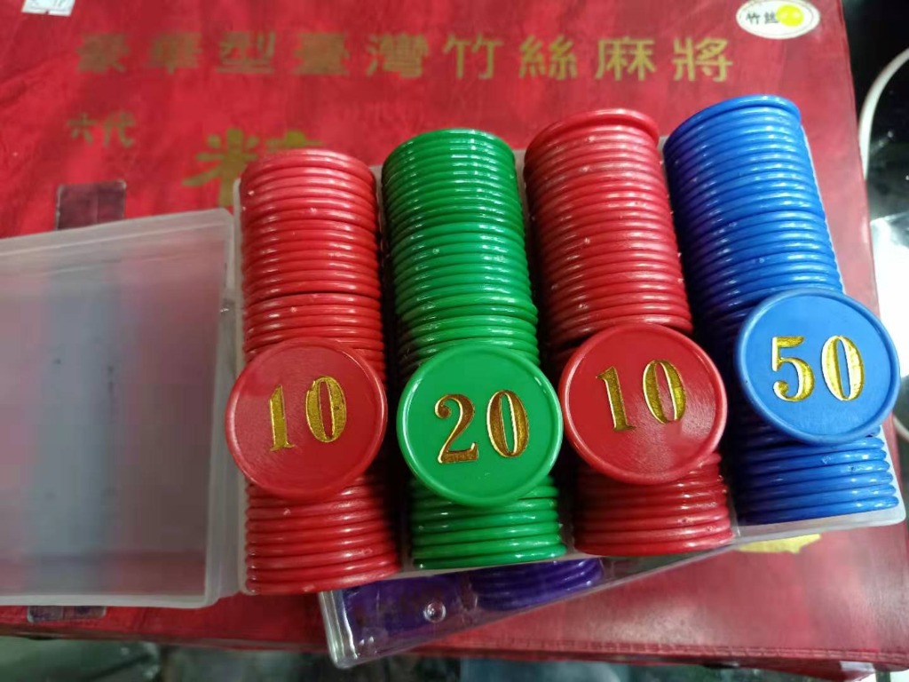 Mahjong Chips with denomination, Hobbies & Toys, Toys & Games on Carousell
