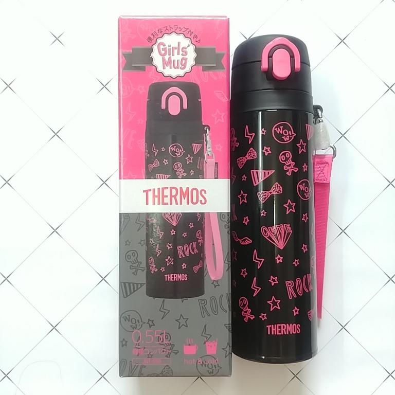 Thermos® Ultra-Light One-Push Tumbler with Strap (Thermal Flask)(550ml)(JNT-550)(BlackPink ...