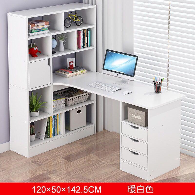 多色選擇實用電腦枱書枱加書櫃computer desk plus book shelf, 傢俬＆家居, 傢俬, 書櫃、櫃子及架 - Carousell
