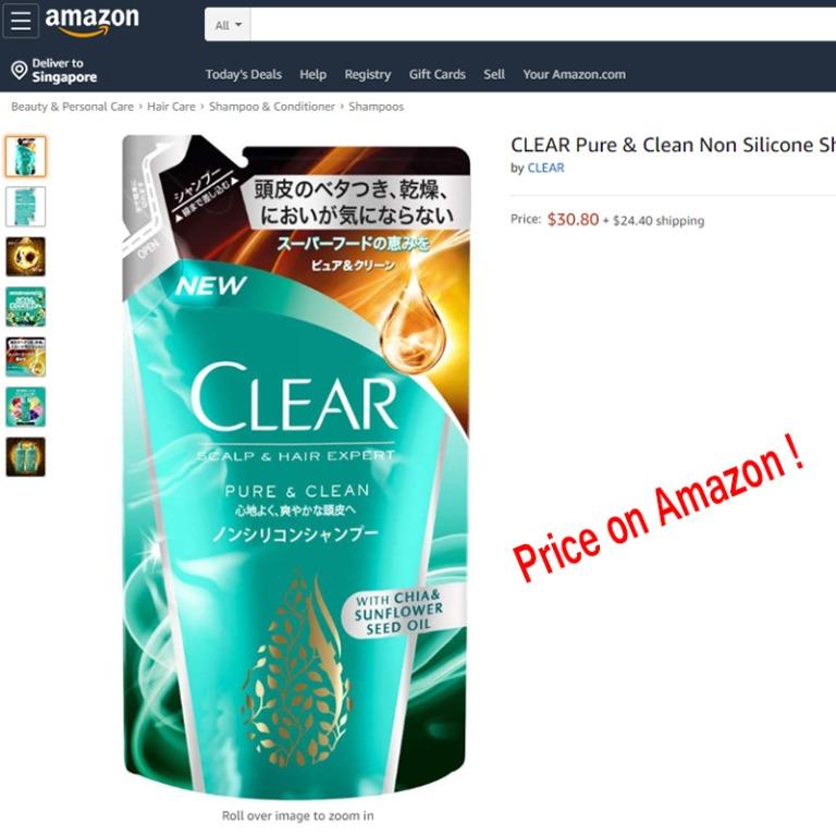 Made In Japan CLEAR Pure & Clean Non Silicone Shampoo Refill 300ml by ...