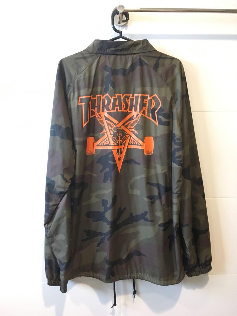 Thrasher Magazine Coaches Coach Jacket (Camouflage), Men's Fashion ...