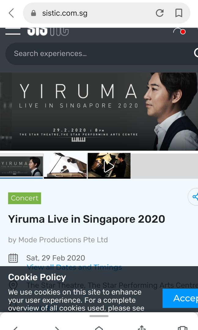 Yiruma Live in Singapore, Tickets & Vouchers, Local Attractions & Transport on Carousell