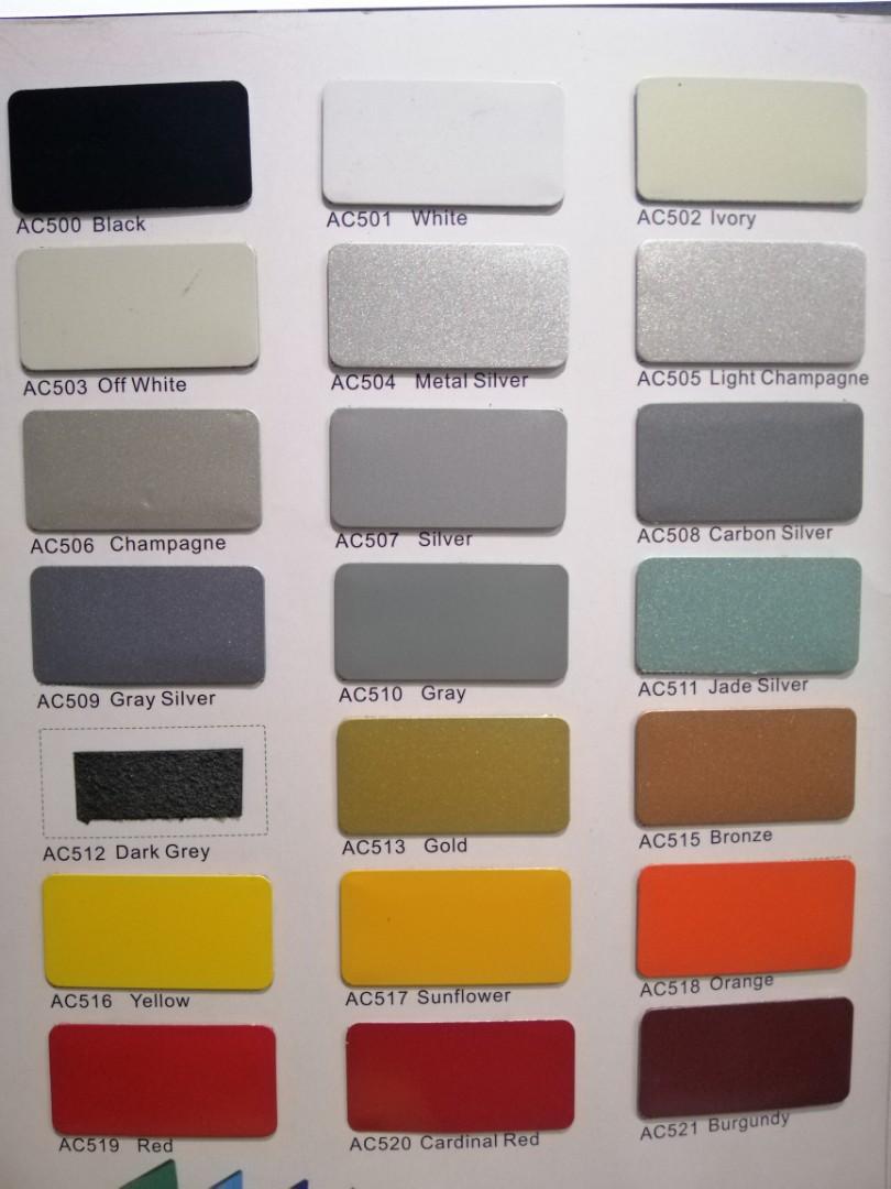 Aluminum composite panel color chart, Commercial & Industrial ...
