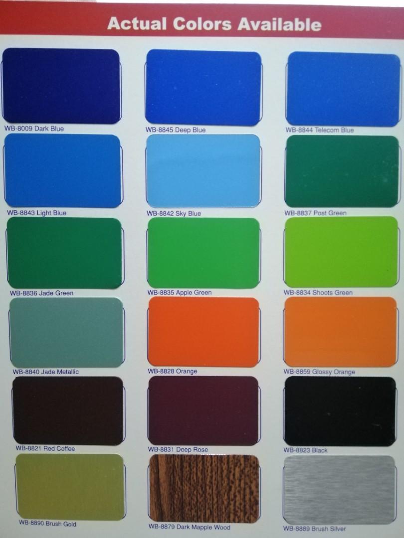 Aluminum composite panel color chart, Commercial & Industrial ...