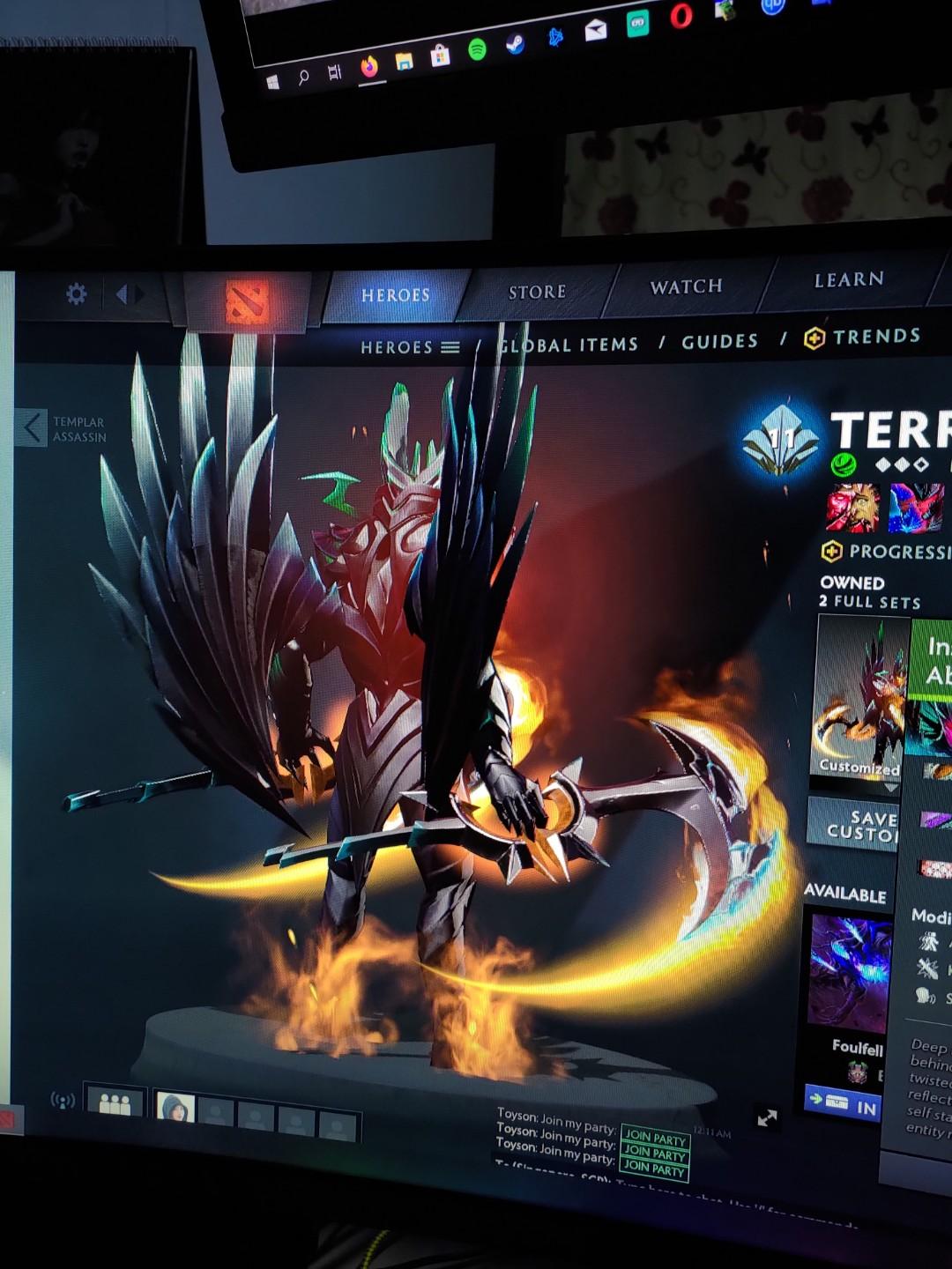 Dota 2 Terrorblade Arcana Orange, Video Gaming, Gaming Accessories ...