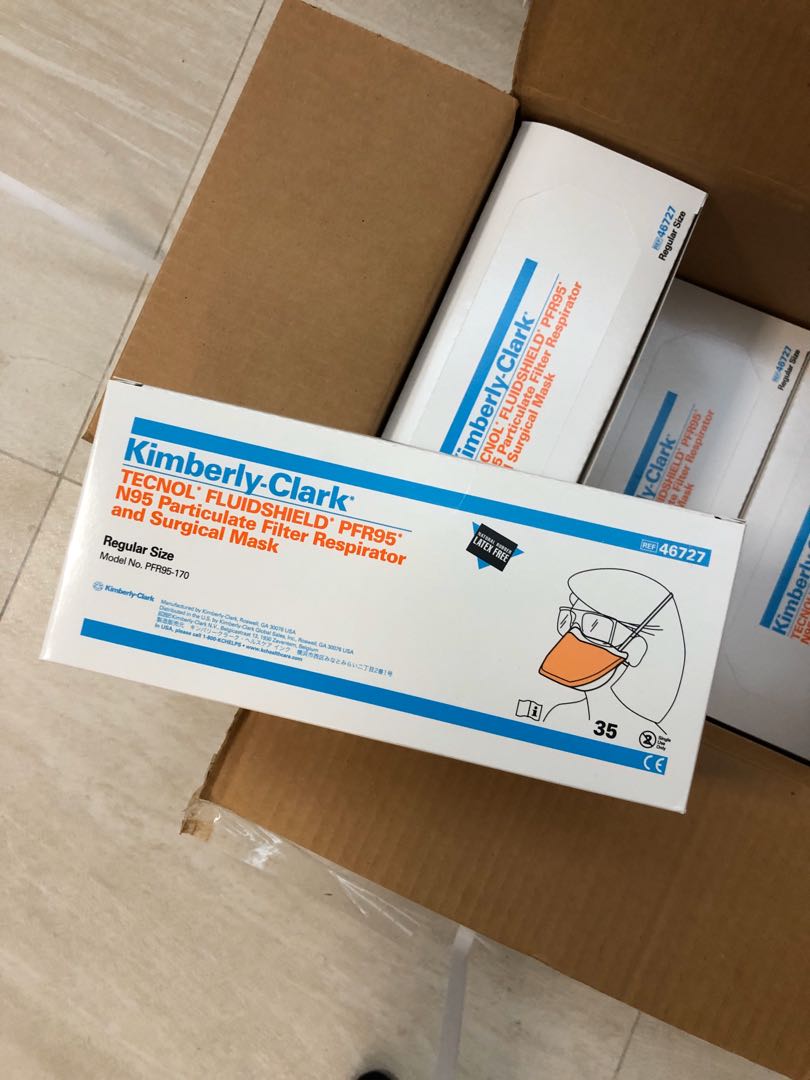 *現貨* Kimberly Clark N95 口罩 中碼 一盒35個 46727 FLUIDSHIELD* PFR95* N95 ...