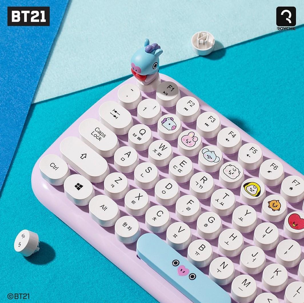 PO) BT21 Royche Retro keyboard Baby/Figure key caps,, Entertainment, K ...