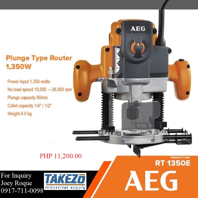 RT 1350E Plunge Type Router, Commercial & Industrial, Construction ...