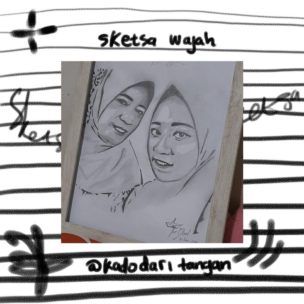 SKETSA WAJAH + BINGKAI MURAH, Desain & Kerajinan Tangan, Karya Seni di Carousell