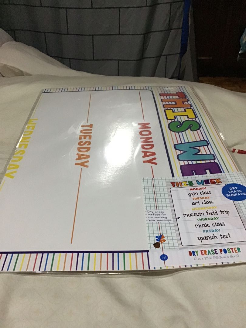 This week dry erase poster, Hobbies & Toys, Stationary & Craft, Art ...