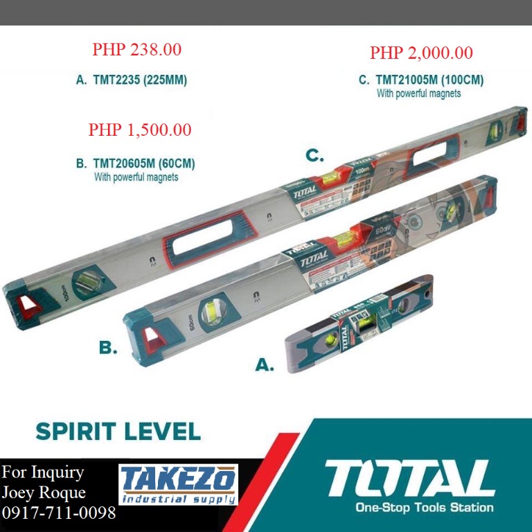 Total Spirit Level, Commercial & Industrial, Construction Tools ...
