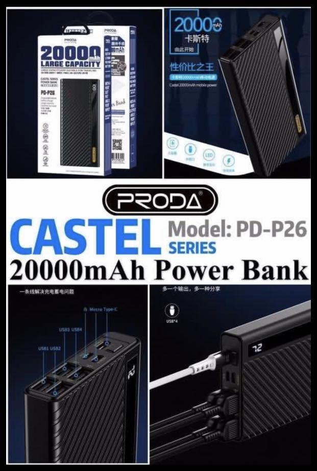 BNIB PRODA PD-P26 PowerBank for Sale, Mobile Phones & Gadgets, Mobile & Gadget Accessories ...