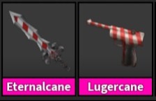 CHEAP|MM2 ETERNAL CANE AND LUGER CANE SET, Video Gaming, Gaming ...