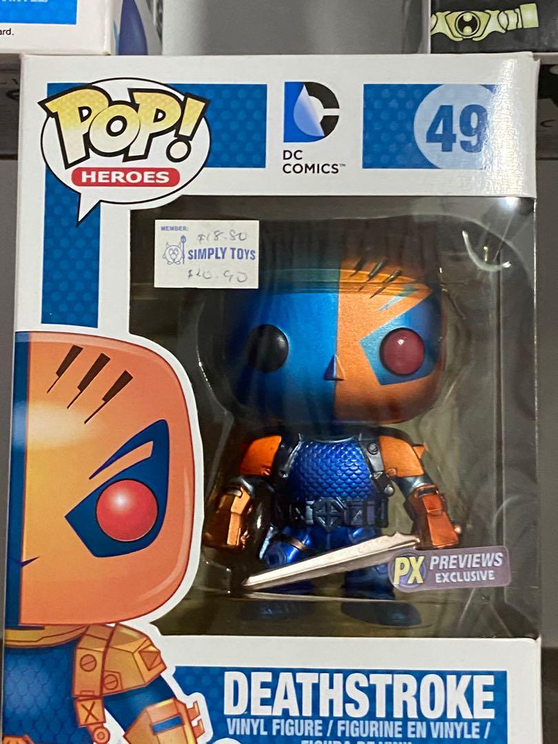 Funko Pop (#49 - Deathstroke Metallic PX Preview Exclusive), Hobbies ...