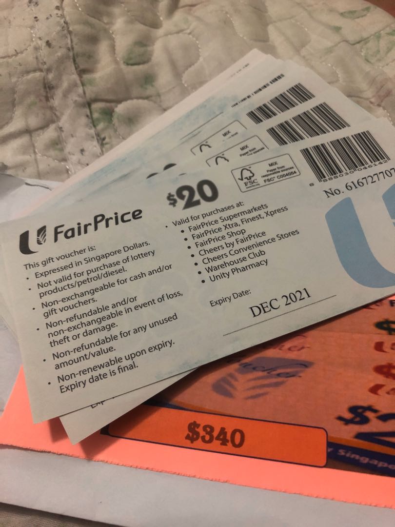 Fair Price (NTUC) vouchers 340 SGD, Hobbies & Toys, Books & Magazines ...