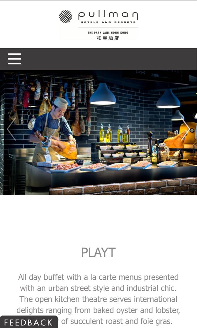 PLAYT dinner buffet ( Pullman hotel parklance), 門票＆禮券, 兌換券 - Carousell