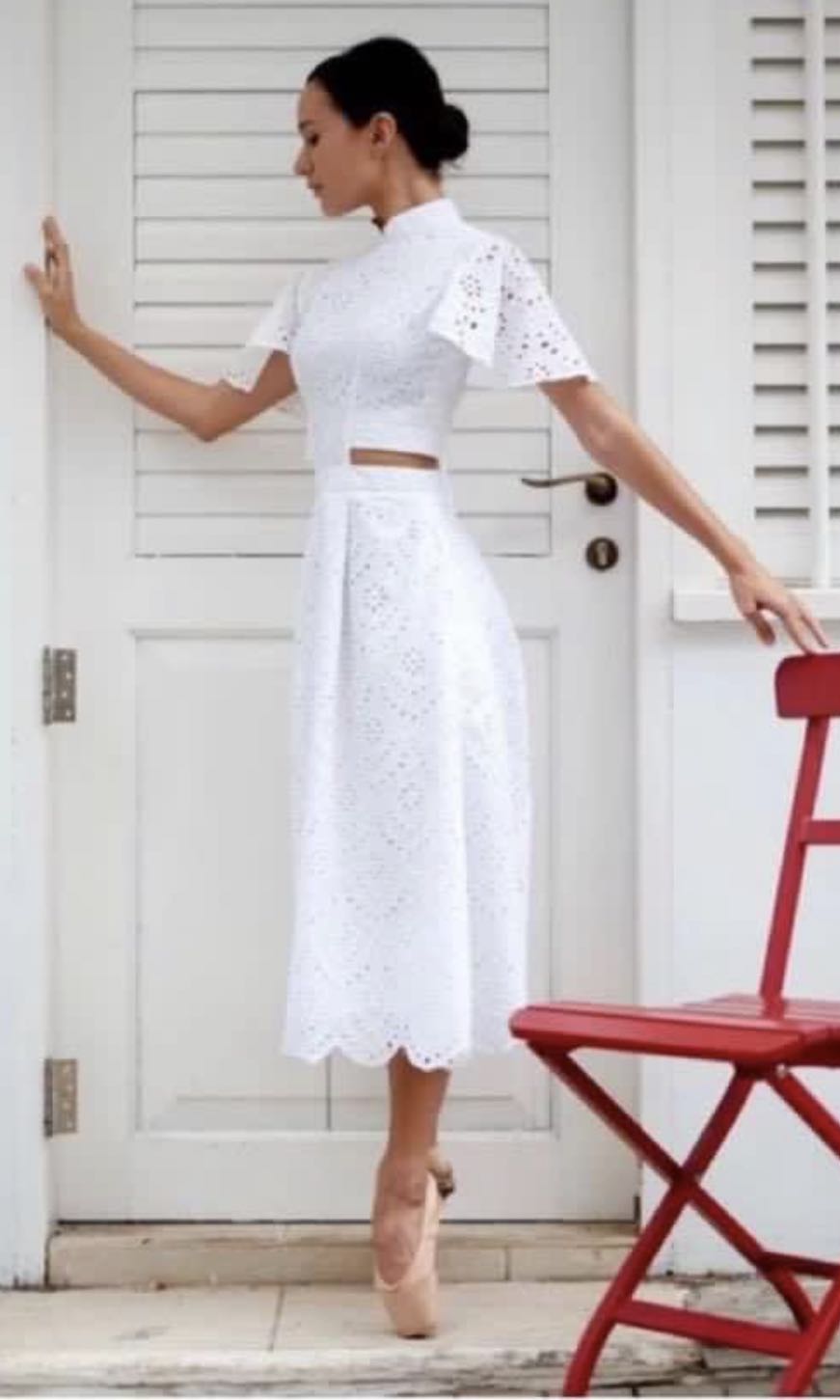 The missing piece eyelet signature dress, Women's Fashion, Dresses ...