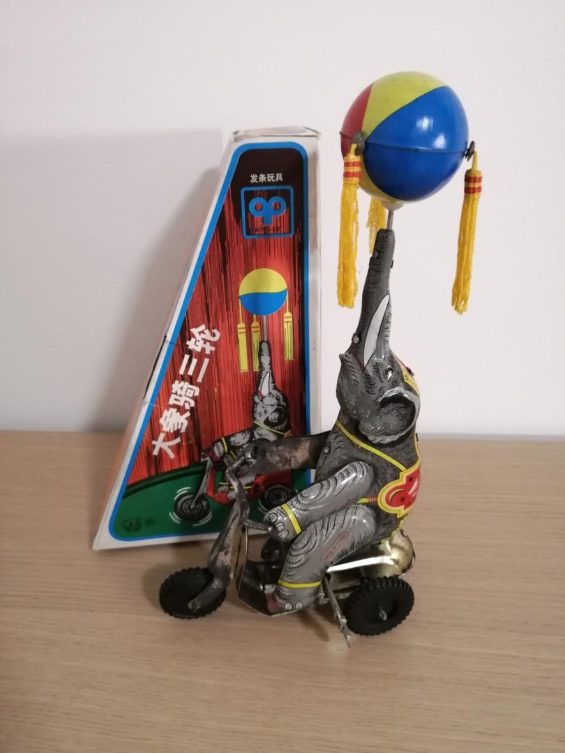 Wind-up Elephant on Bike Tin Toy (Replicate), Hobbies & Toys, Toys ...
