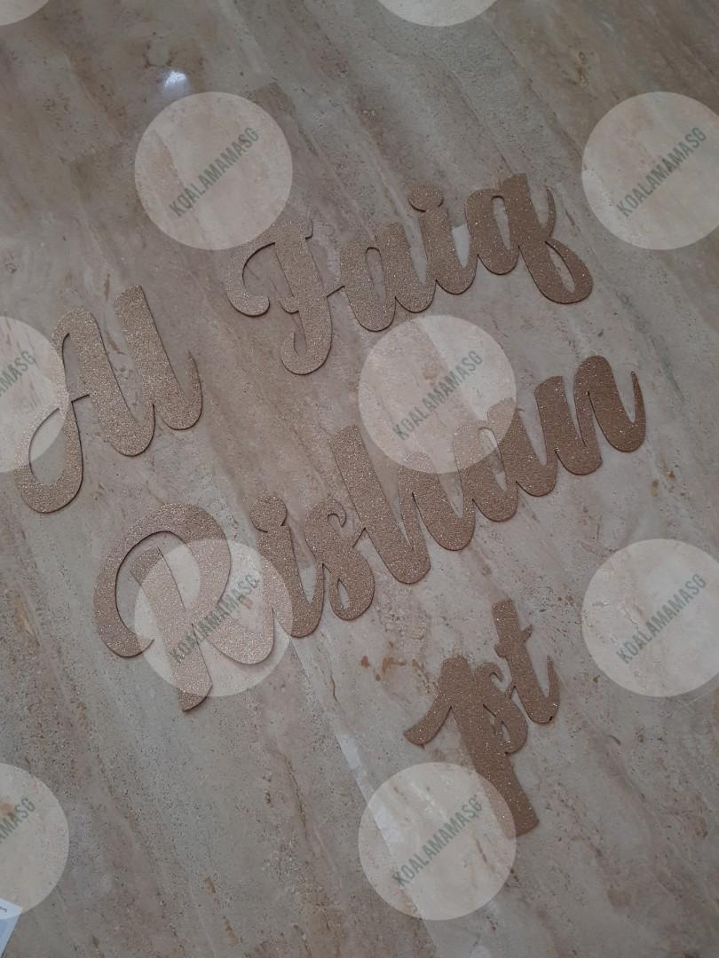 Customise Calligraphy name backdrop, Hobbies & Toys, Occasions & Party ...