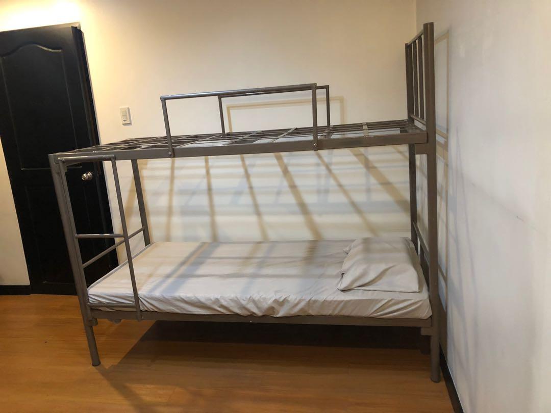 Double deck metal bed frame, Furniture & Home Living, Furniture, Bed ...