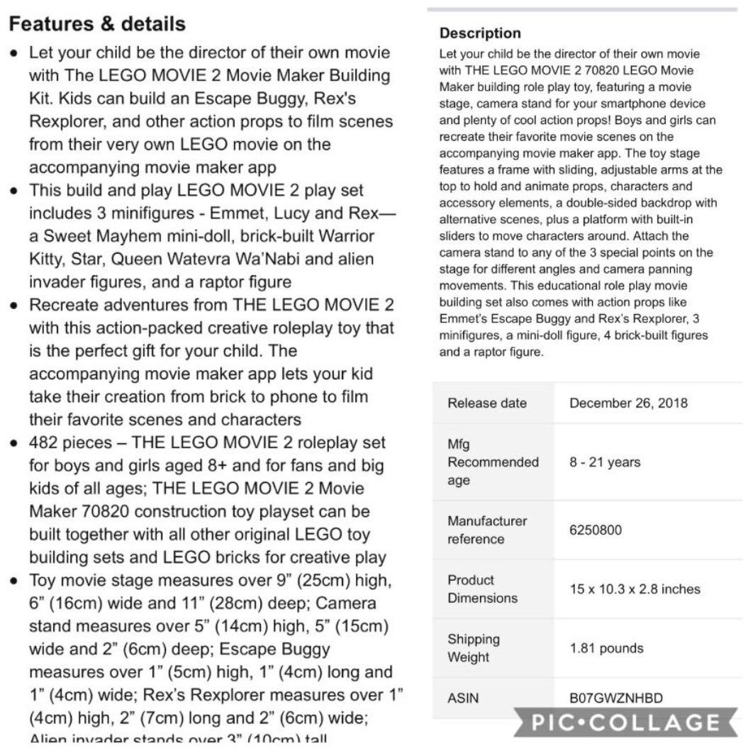 Lego 70820 - The LEGO Movie 2 Movie Maker, Hobbies & Toys, Toys & Games ...