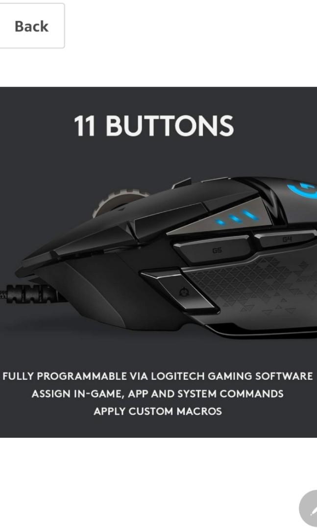 Logitec G502 HERO Gaming Mouse, Computers & Tech, Parts & Accessories ...