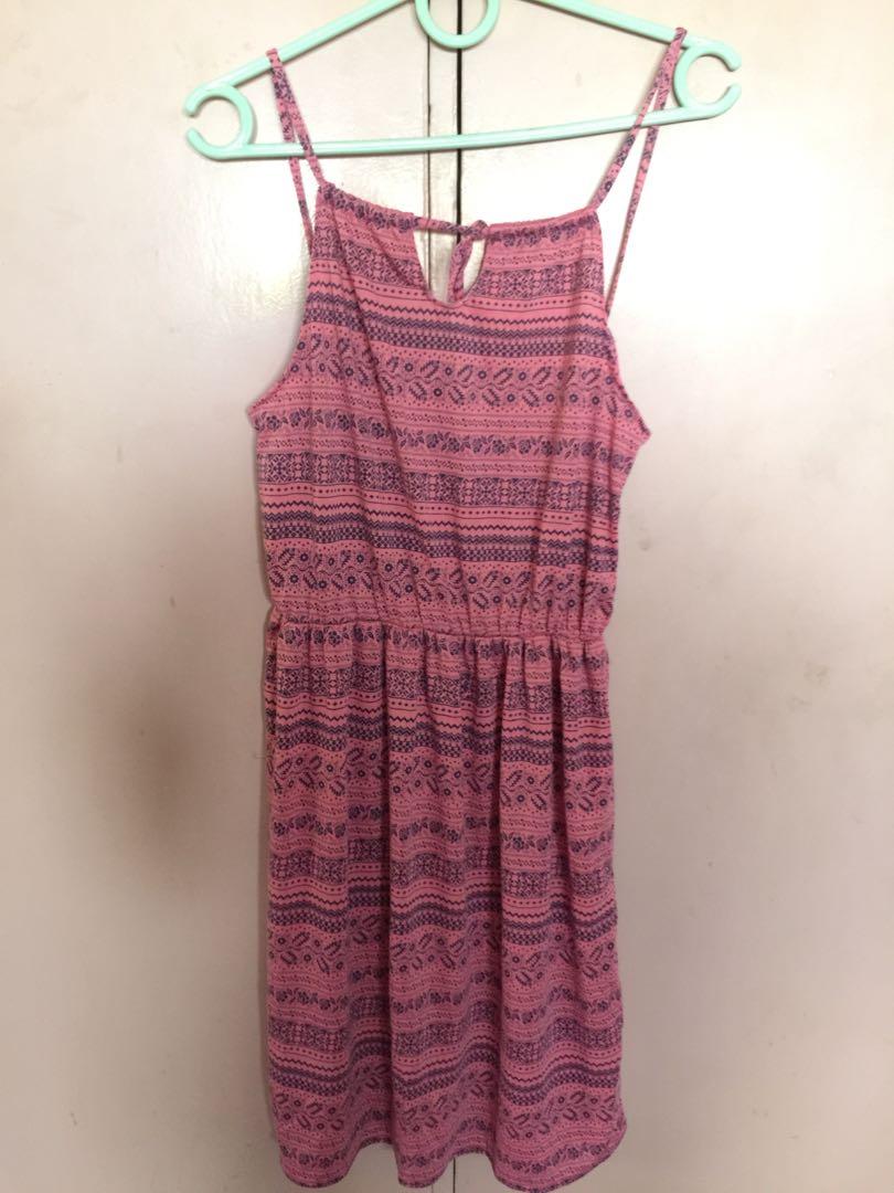 Pink halter aztec summer dress, Women's Fashion, Dresses & Sets ...