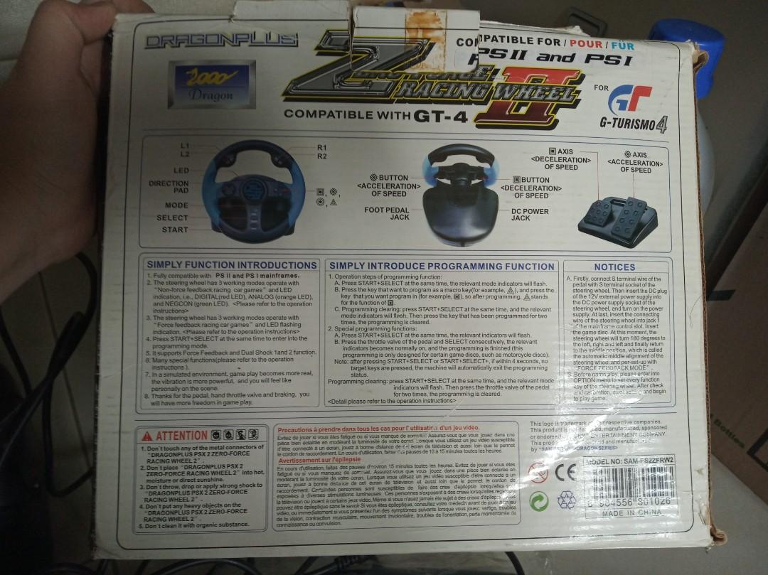 PlayStation ps1 ps2 GT-4 GT4 zero force racing wheel 軚盤 油門 車GAME 賽車 ...
