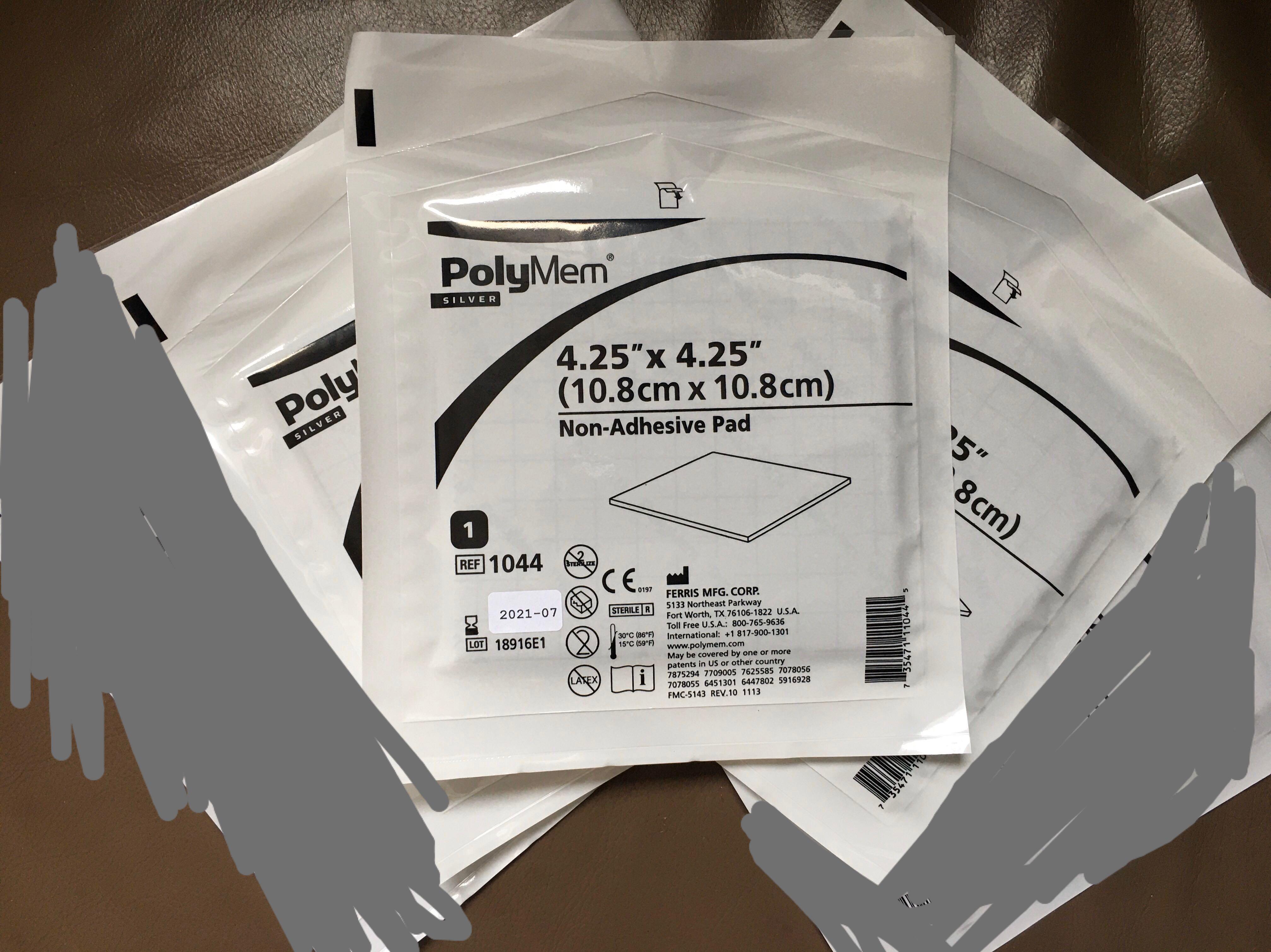 [包郵]清貨 PolyMem 多功能互動敷料 (含銀) PolyMem Silver Non-Adhesive Pad，4.5’’ x 4.5 ...