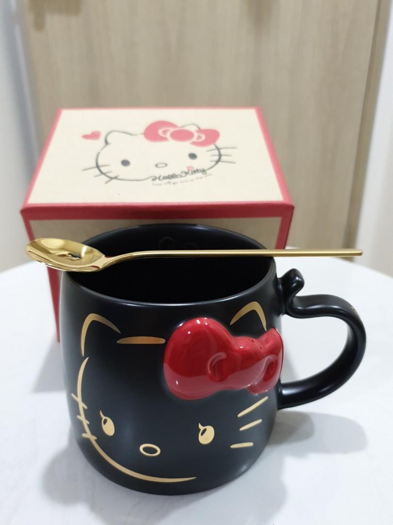 RARE AUTHENTIC HELLO KITTY MUG/CUP (BLACK COLOUR), Furniture & Home ...