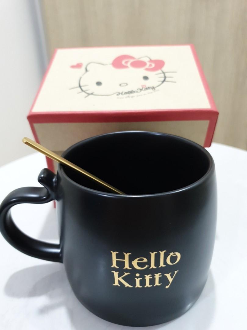 RARE AUTHENTIC HELLO KITTY MUG/CUP (BLACK COLOUR), Furniture & Home ...