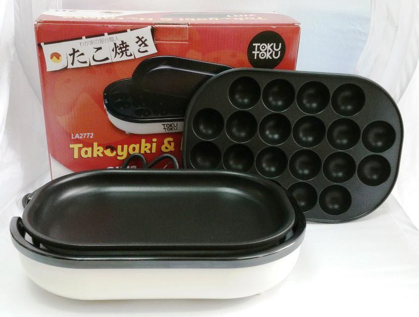 TOKUTOKU 2合1章魚小丸子電烤盤, 家庭電器, 廚房電器, 燒烤爐及火鍋鍋具 - Carousell