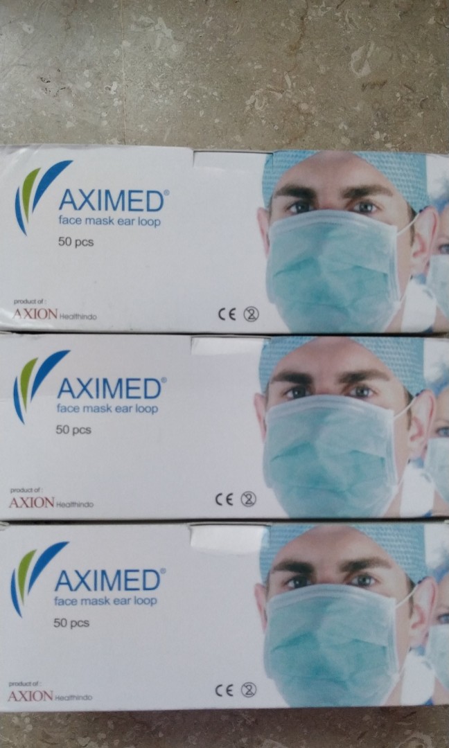 (Sold out) 3 Ply Face Mask Aximed 50 pcs Earloop, Furniture & Home ...