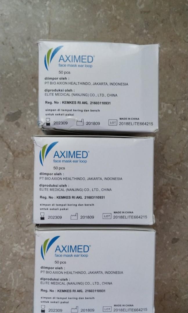 (Sold out) 3 Ply Face Mask Aximed 50 pcs Earloop, Furniture & Home ...