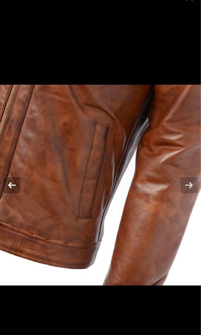 Edinburgh Tan Leather Jacket, Men's Fashion, Coats, Jackets and ...