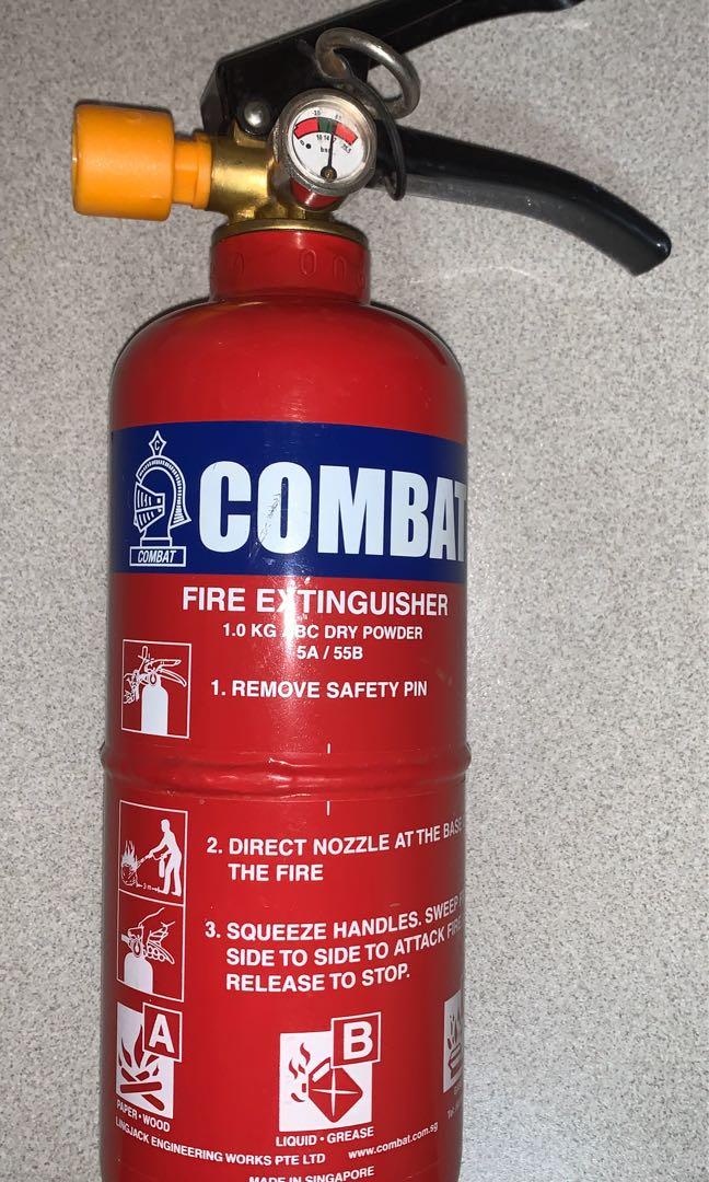 Portable COMBAT 1.0kg Fire Extinguisher, Everything Else on Carousell