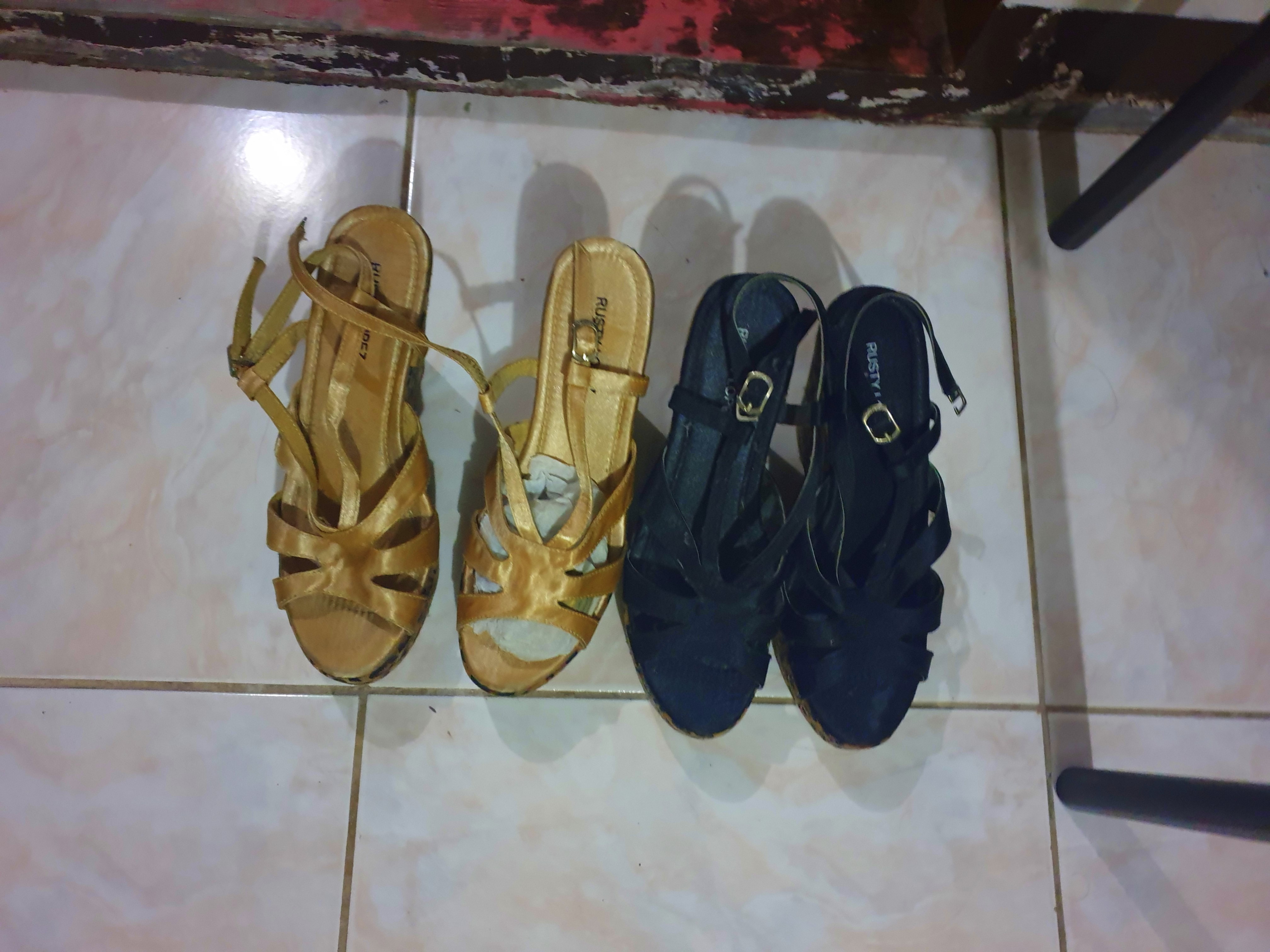 RL Rusty Lopez Wedge Sandals Black, Women's Fashion, Footwear, Heels on ...