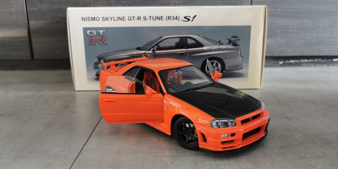 1/18 Custom Autoart Nissan R34 GT-R S-Tune Plain Body Ver Wif Black ...