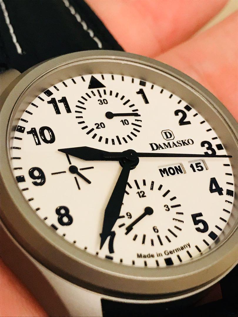 LNIB Damasko DC57 (lume face dial) with extra brown Hirsch strap ...