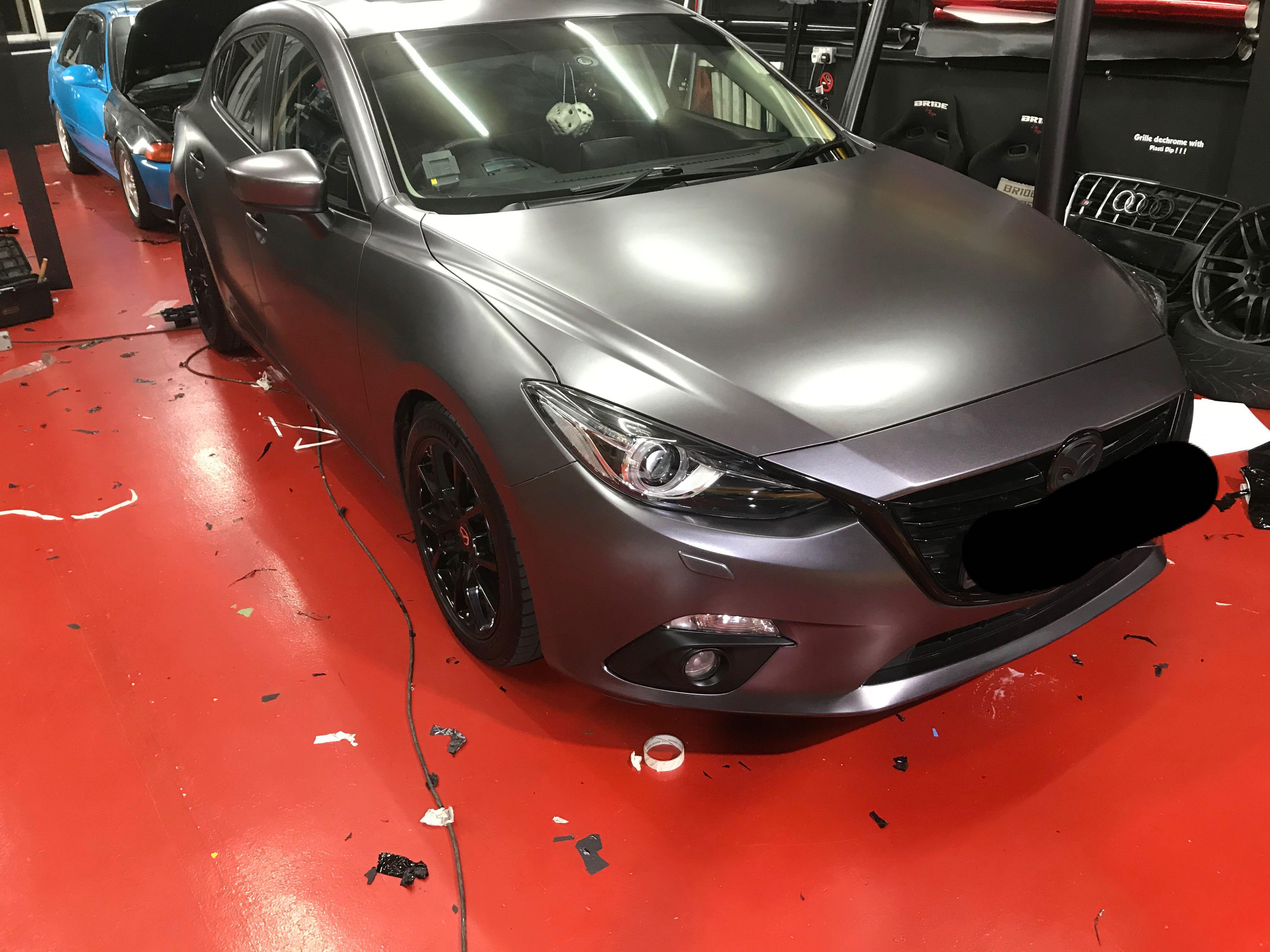 Mazda 3 hatchback full wrap satin grey, Car Accessories, Accessories on ...